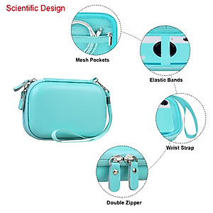 Elonbo Camera Carrying Case for KODAK Printomatic Digital Instant Print Camera, Portable Bluetooth Photo Printer Storage Holder Bag, ​Mesh Bag Fits Photo Paper,MicroSD Card,USB Cable, Green+Green