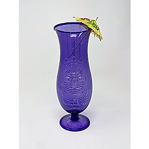 Greenbrier Luau Hurricane Glasses, 24.4 oz. - Plastic - POOL SAFE, Pink, Yellow, Purple, Green