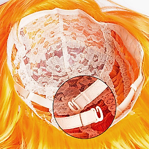 Rbenxia 30 Inch Gradient Orange Yellow Wigs Colorful Long Curly Wavy Wigs Hair Heat Resistant Spiral Costume Wigs Anime Fashion Halloween Christmas Cosplay Party (Yellow to Orange to Red)