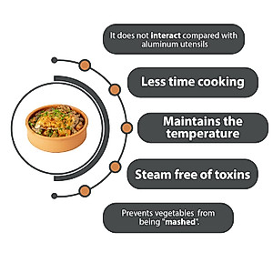 Luksyol Clay pot for cooking - Handmade round oven tajine Microwave & Safe 100% Natural earthenware Eco friendly terracotta pots Mexican Indian Korean moroccan Dishes, 4 Pack