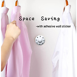 HomeNite 6 Pack Moth Ball Case with Adhesive Wall Sticker, Refillable Case for Moth Repellent Balls, Closet Clothes House Drawers Hanger Moth Block Case, 6cm Diameter, White, 6 Count (Pack of 1)