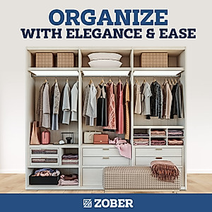 Zober Wooden Hangers 20 Pack - Non Slip Wood Clothes Hanger for Suits, Pants, Jackets w/ Bar & Cut Notches - Heavy Duty Clothing Hanger Set - Coat Hangers for Closet - Vintage