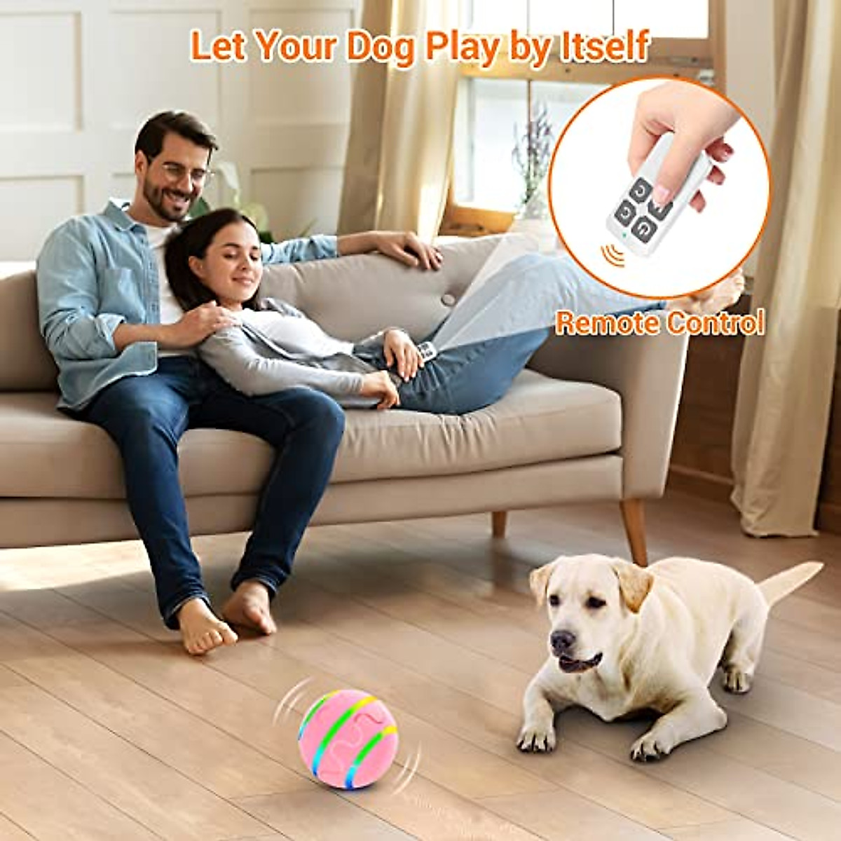 CUXMUX Remote Control Dog Balls, Peppy Pet Ball for Dogs, Aggressive Chewers Toy, Automatic Interactive Rolling & Shaking Gifts for Dog