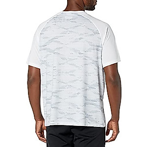 GRAND SLAM Men's Short Sleeve Watercolor Retro Geometric Print Shirt, Bright White, Large