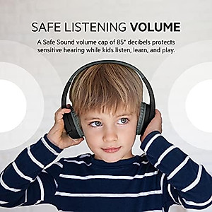 Belkin SoundForm Mini - Wireless Bluetooth Headphones for Kids with 30H Battery Life, 85dB Safe Volume Limit, Built-in Microphone - Kids On-Ear Earphones for iPhone, iPad, Fire Tablet & More - Black
