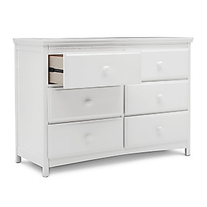 Delta Children Emerson 6 Drawer Dresser with Interlocking Drawers - Greenguard Gold Certified, Bianca White