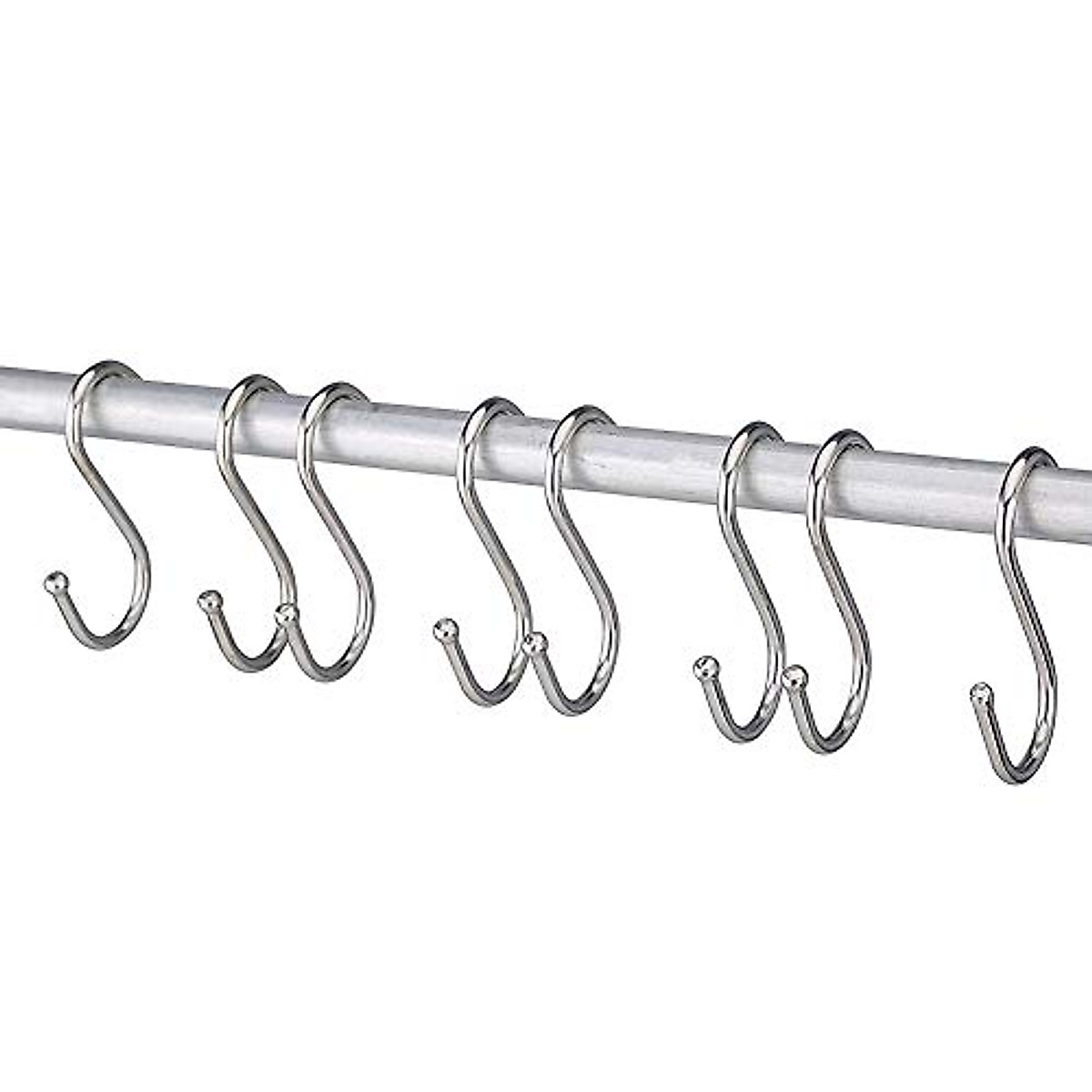 10 Pack S Shaped Hooks Stainless Steel Metal Hangers Hanging Hooks for Kitchen,Bathroom, Office, Work Shop, Garden, Indoor and Outdoor