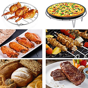6 7 8 Inch Round Cooking Rack, Round Air Fryer Rack, Round 304 Stainless Steel Cooking Rack, Multi-Purpose Baking Cooling Steaming Grilling Stand Rack for Cookie and Cakes