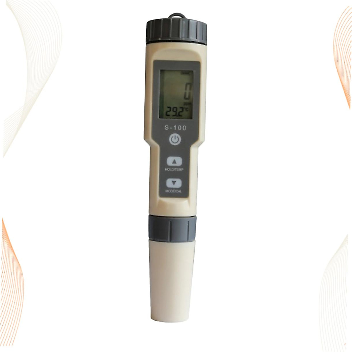 HOMOCONO Automatic Hydrometer Water Quality Tester Salt Water Gravimeter Salt Meter Hydrometers Water Salimeter Temperature Tester Pen Light Grey