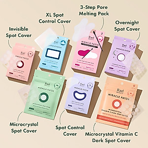 Rael Pimple Patches - Miracle Overnight Spot Cover, Thicker & Extra Adhesion, Hydrocolloid Acne Treatment for Face, Zits & Blemishes, Korean Skin Care, Vegan & Cruelty-Free, 3 Sizes (104 Count)