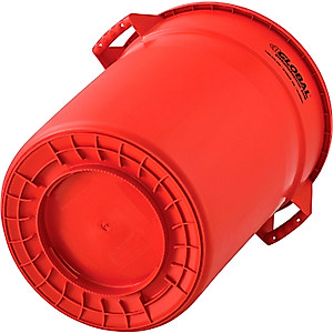Global Industrial 32 Gallon Garbage Can, Red, No Lid