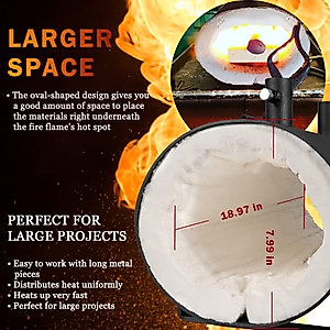 Camoo Double Burner Gas Propane Forge Furnace Blacksmithing Knife Tool Making Farriers Portable Dual Large Capacity, Oval, Deluxe Kit Jewelry Knife