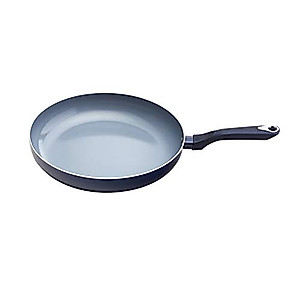 IMUSA USA Blue Ceramic Fry Pan with Soft Touch Handle, 12 Inch, 12"