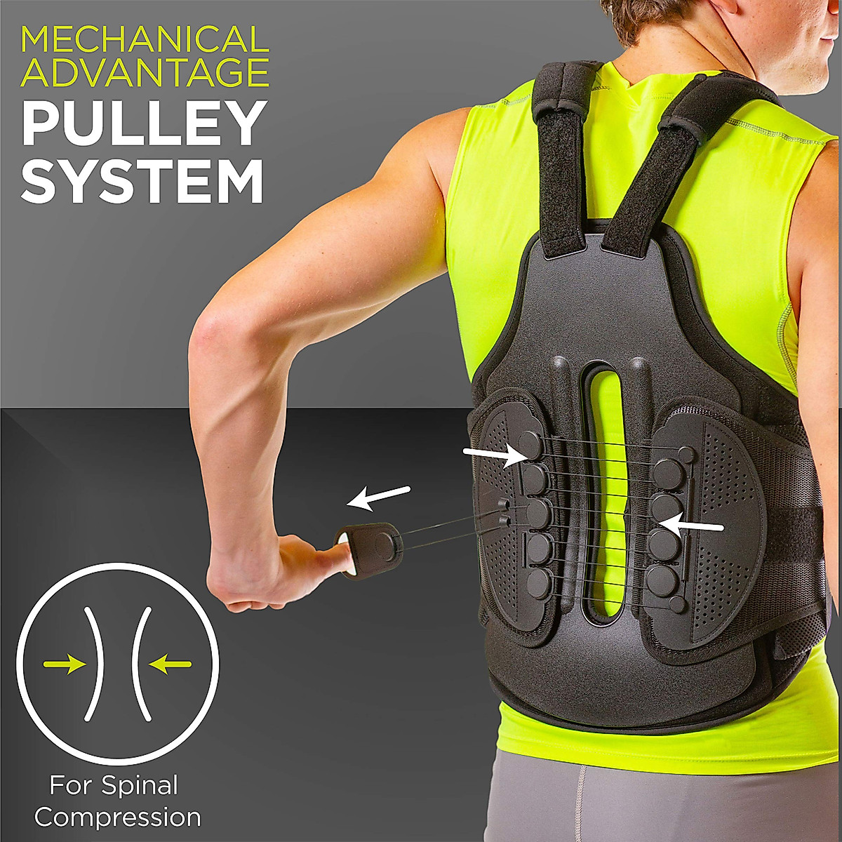 TLSO Thoracic Full Back Brace - Treat Kyphosis, Osteoporosis, Compression Fractures, Upper Spine Injuries, and Pre or Post Surgery with This Hard Lumbar Support for Men and Women (Medium)