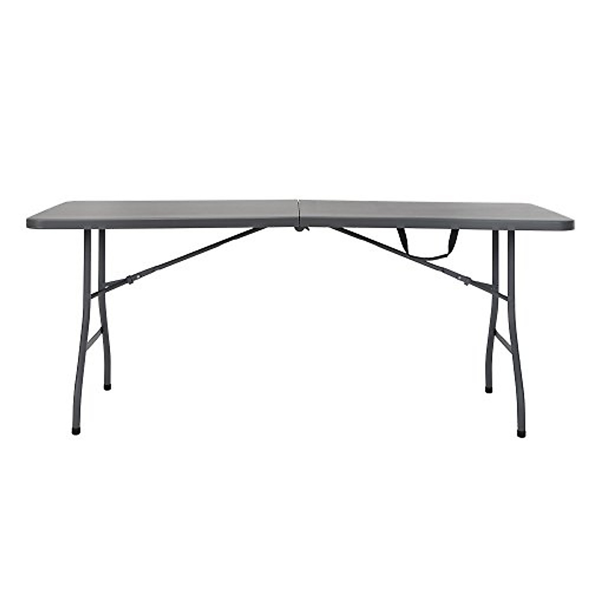 COSCO 6 ft. Fold-in-Half Banquet Table w/Handle, Gray