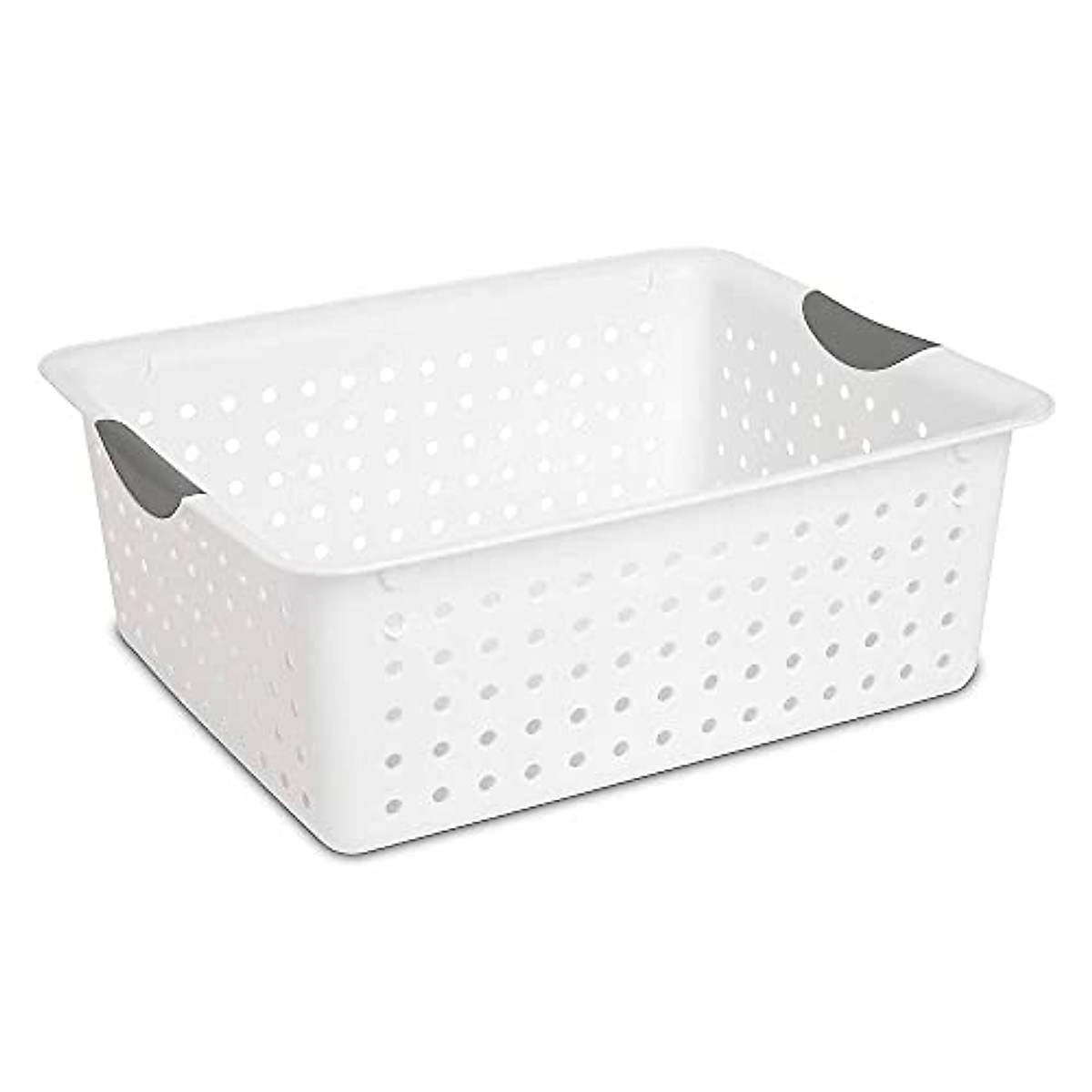 Sterilite No.16268006 Large White Ultra Basket,White with Titanium Inserts