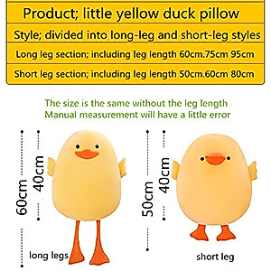 DEYI Plush Duck Stuffed Animal Soft Toys Yellow Duckling Stuff,Gifts for Friends and Children Christmas,Cute Yellow Throw Pillow (Long-Legged Yellow Duck,15.7in)