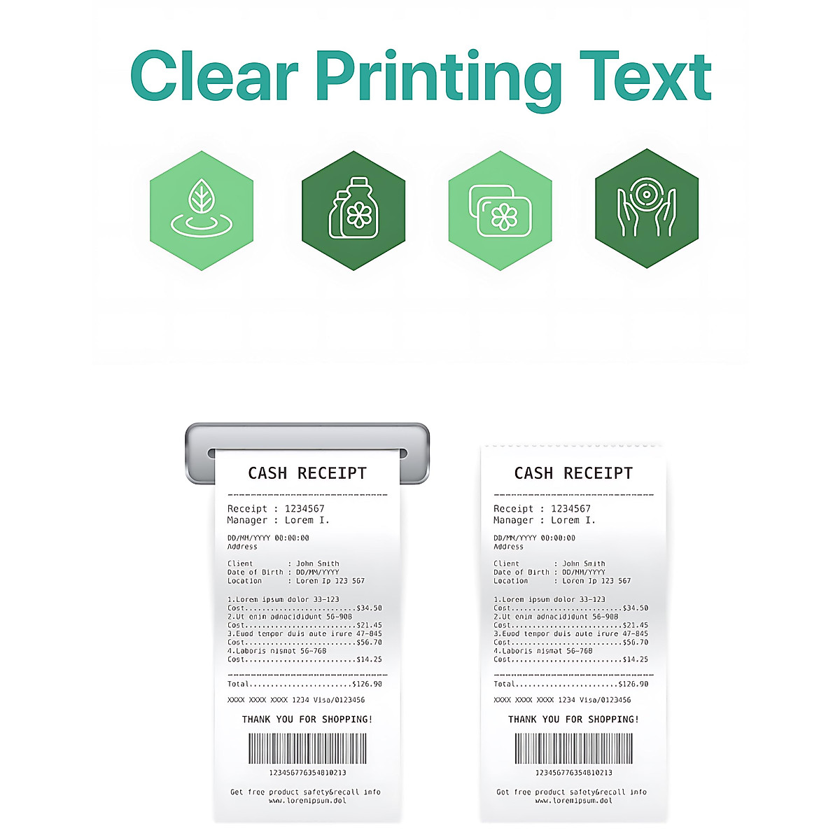 3 1/8 x 230' Thermal Receipt Paper POS Cash Register Calculator Supplies Rolls Individual Packed Compatible with Epson, SNBC, Sam4s, Star, Clover Printers (10 Rolls)