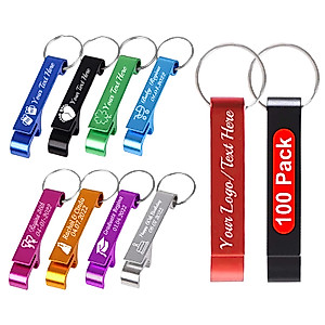 100Pcs Personalized Bottle Opener Custom Keychain Bulk Engraved Customized Wedding Party Baby Shower Favors Gifts for Guests