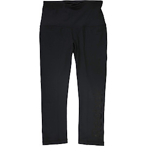 Reebok Womens Highrise Capri Compression Athletic Pants, Black, Medium