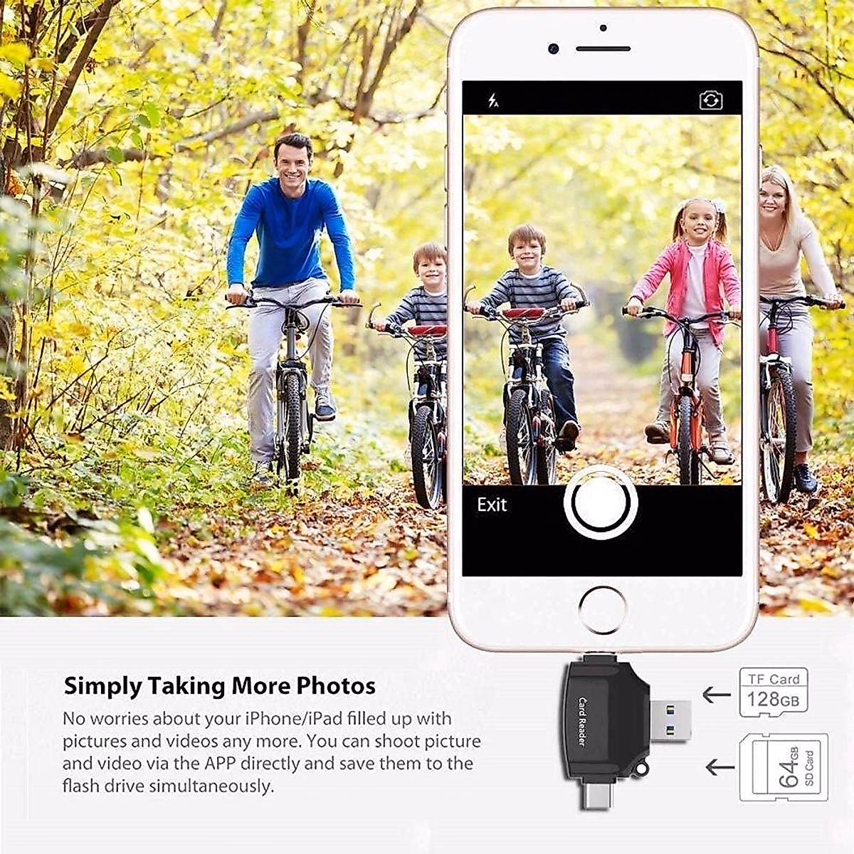 BoxWave Smart Gadget Compatible with Onyx BOOX Tab X - AllReader SD Card Reader, microSD Card Reader SD Compact USB - Jet Black