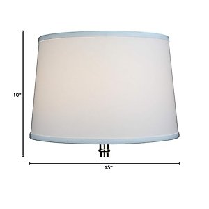 FenchelShades.com 13" Top Diameter x 15" Bottom Diameter x 10" Height Fabric Drum Lampshade Spider Attachment (Linen White)
