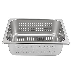 3 Pack Full Size Hotel Pan with Lid Set,1/2 Size 4 Inch,6 Inch Full Size Pan Perforated Steam Pan Steam Table Pan Cover Restaurant Supplies for Kitchen, Steam Table Tray