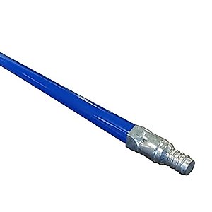 60" Blue Powder Coated Steel Handle with Threaded Metal Tip (Case of 12)