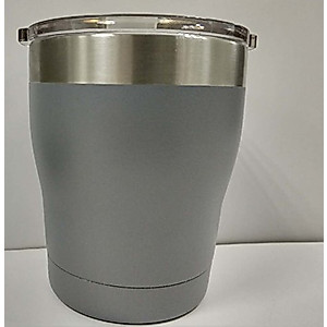 Tahoe Trails 10 oz Stainless Steel Tumbler Vacuum Insulated Double Wall Travel Cup With Lid, Metallic Gray