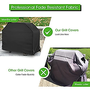 Mightify Grill Cover 55-Inch, Heavy Duty Waterproof Gas Grill Cover, Outdoor Fade & UV Resistant Barbecue Cover, All Weather Protection BBQ Grill Cover for Weber, Brinkmann, Char Broil Grills, etc