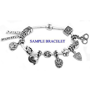 LGU Sterling Silver Oxidized Figure Skater Ice Skate Dangle Bead Charm