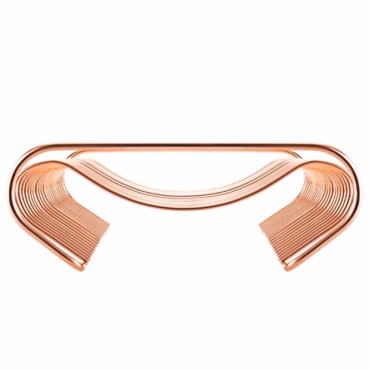 MyGift Rose Gold-Tone Metal Dinner Plate Storage Rack Organizer and Drying Rack, Holds up to 21 Dinner, Salad, and Dessert Round Plates - Made in Taiwan