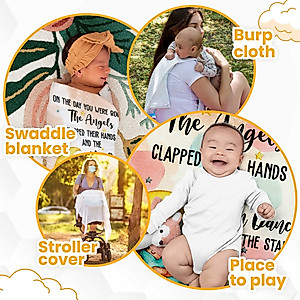 Pavo Personalized Baby Blanket with Name - Baby Teddy Bear with Moon Blanket - Includes Bib & Onesie Option - Personalized Baby Gifts for Christmas, Thanksgiving, Shower
