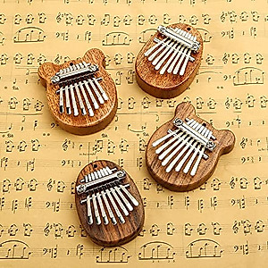 SLDHR Mini 8 keys Kalimba thumb piano, portable marimba music thumb piano pendant with lanyard, a unique gift for children, adults and beginners (Oval) (B11-1)