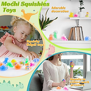 LEEHUR 48PCS Kawaii Squishies Mochi Squishy Toys for Party Favors Goodie Bags Stuffers, Stress Relief Squeeze Squishy Fidget Toys for Classroom Prizes Birthday Easter Egg Fillers with Storage Bag