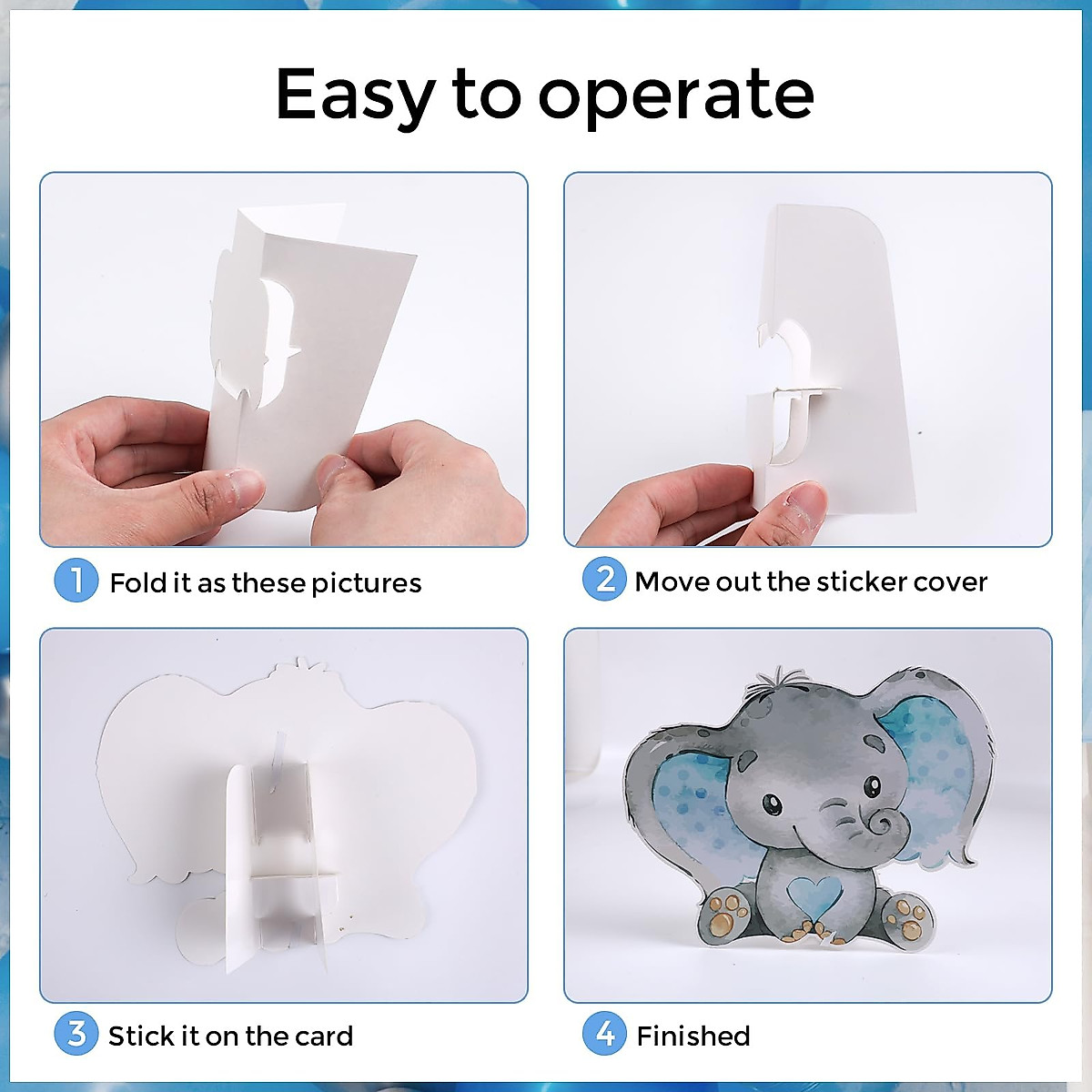 12 Sets Elephant Baby Shower Tables Centerpieces with Balloon It's a Boy Baby Shower Decorations for Elephant Theme Gender Reveal Birthday Party Table Decorations Supplies