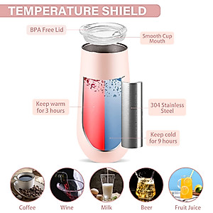 CARAKNOTS Bride Tribe Gifts Bride Tribe Cups Wedding Champagne Flutes for Bridal Shower Bachelorette Party Favor Accessories Pink Bridesmaid Cups Stainless Steel Wine Tumbler 6 oz