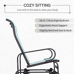 Outsunny Outdoor Glider Chair, Gliders for Outside Patio with Smooth Rocking Mechanism and Lightweight Construction for Backyard, Beige