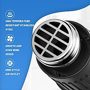 SEEKONE Heat Gun, 1800W Heavy Duty Hot Air Gun Kit with 572℉&1112℉ Dual-Temperature Settings and 4 Nozzles for Shrinking PVC,Stripping Paint, Crafts