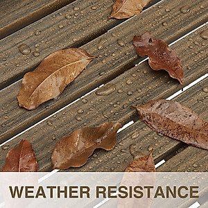 ACUEL Outdoor Bench, 3-Person Garden Bench, Poly Lumber Patio Bench for Outdoors, Porch, and Park (Light Brown)