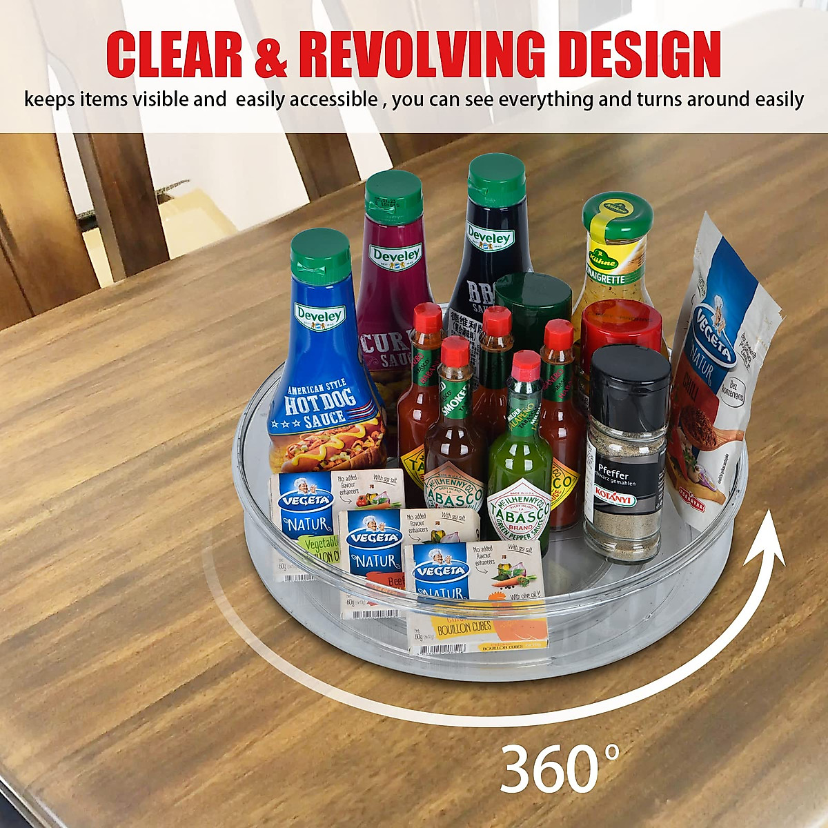 XINGZILE Lazy Susan Kitchen Organizer,Spinning Spice Rack,11.8" Turntable Organizer,Kitchen Pantry Storage for Bathroom,Fridge,Cupboards