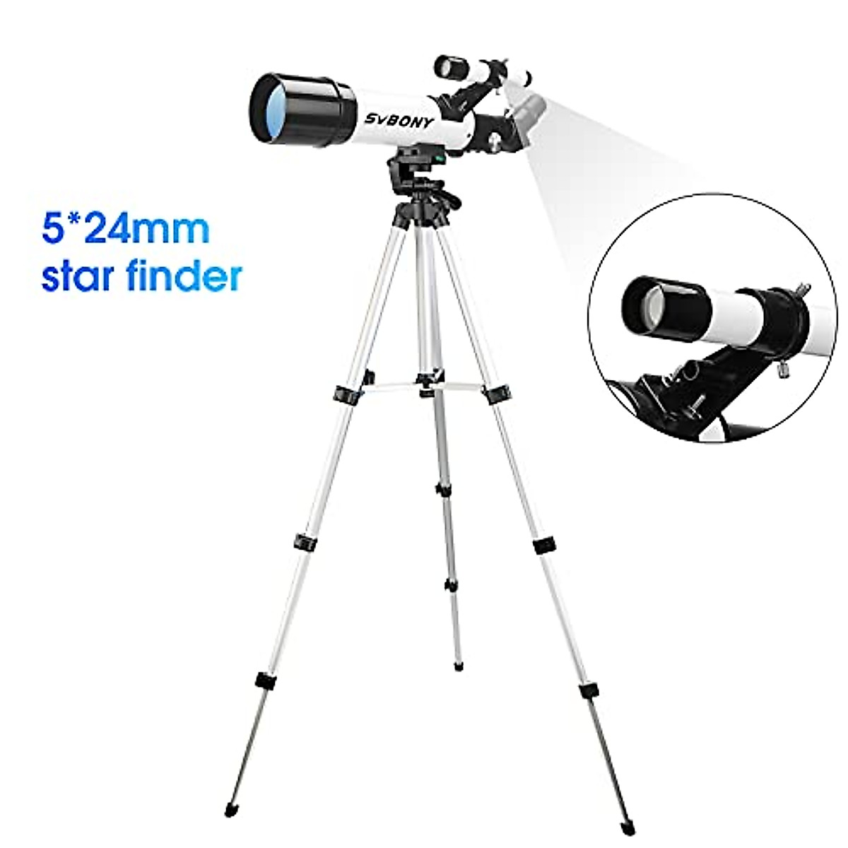 SVBONY Telescope for Kids, 60mm Portable Refractor Telescope, Multi-Coated Optics Ideal Telescope for Beginners