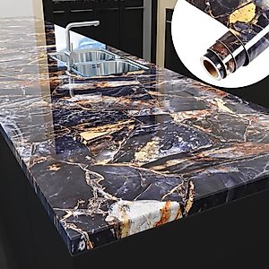YENHOME 30"x118" Marble Peel and Stick Countertop for Kitchen Counter Contact Paper Marble Vinyl Countertop Paper Waterproof Wall Paper for Kitchen Cabinets Countertop Cover Upgrade Furniture