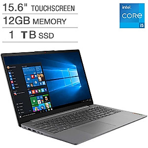 Lenovo Ideapad 3 Notebook Laptop, 15.6" FHD (1920x1080) Touch, Fingerprint Reader, Intel Core i5-1135G7 up to 2.4 GHz, 4Cores, 12GB RAM, 1TB SSD, Bluetooth, Arctic Grey, Windows 10, EAT Mouse Pad