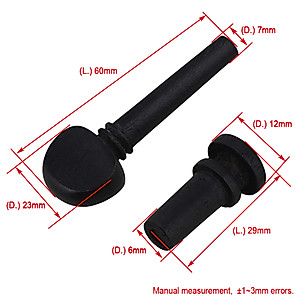 Lovermusic Black Wooden Tuning Pegs,Tuning Pegs with Endpin Replacement Parts for Violin String