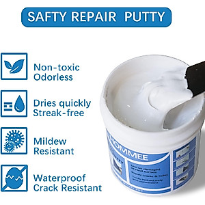 HOMMEE Drywall Repair Kit,Drywall Hole Patch Repair Kit to Fix Wall Surface Holes and Creak Damage with White Repair Putty 8.5OZ,Scraper,Sanding Pad Fill Quick and Easy Solution