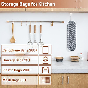 SWISSELITE 2Pcs Plastic Bag Holder, Wall Mount Plastic Bag Organizer, Large Grocery Bag Storage Dispenser, 22x9 in