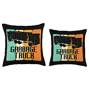 Vintage Garbage Truck Driver Trash Trucker Throw Pillow