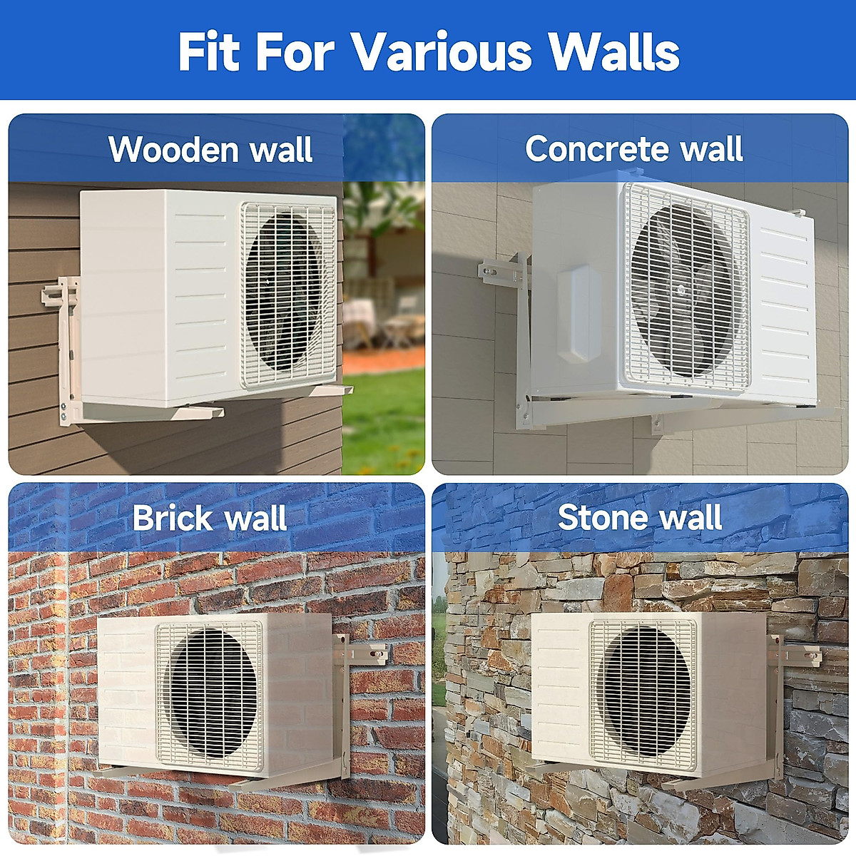 TAKTOPEAK Mini Split Brackets, Crossbar Wall Mount for Mini Split from 7000 BTU to 24000 BTU