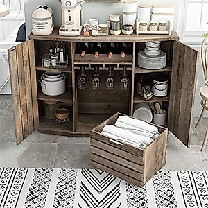 Furniture of America Layfield Wood Multi-Storage Buffet in Reclaimed Oak